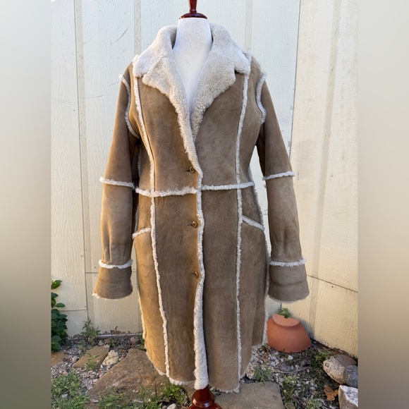 Sundance | Jackets & Coats | Sundance Tan Suede Leather Shearling Midi ...